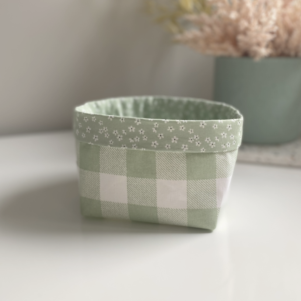 Gift Box NZ | The Fabric Storage Box in Green Gingham – Big Little Gift Box
